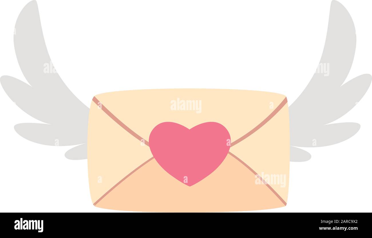 envelope with wings in white background vector illustration design ...