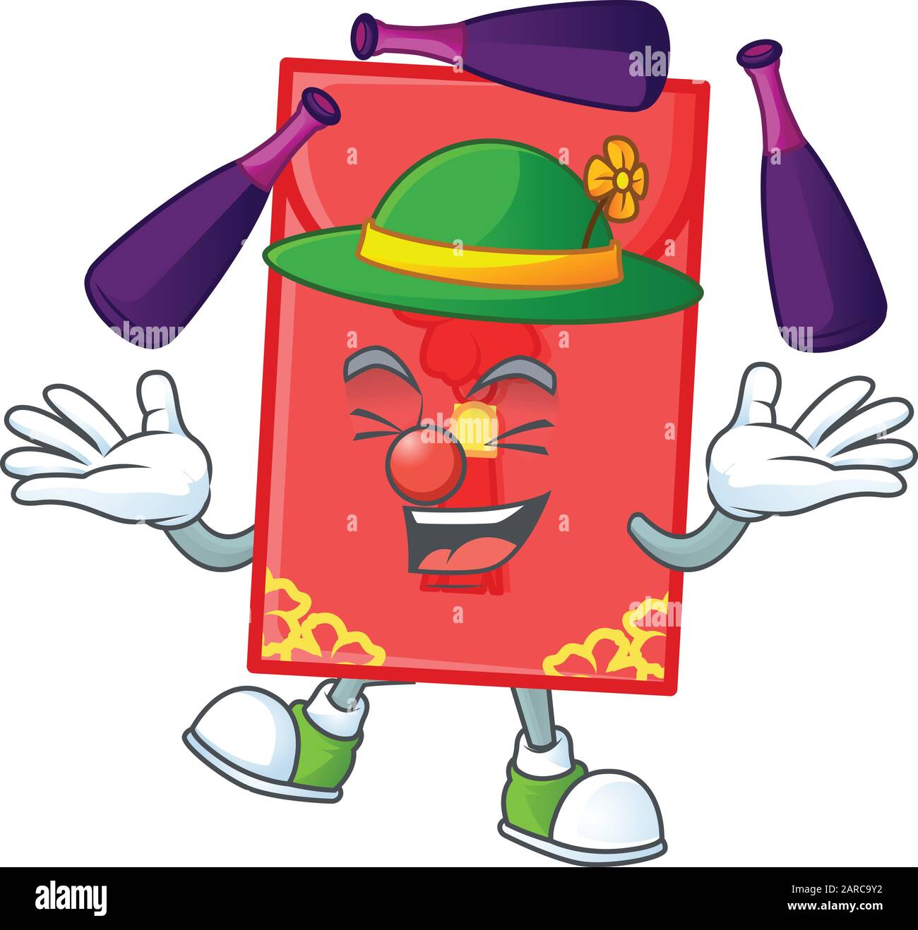 Smart chinese envelope cartoon character design playing Juggling Stock ...
