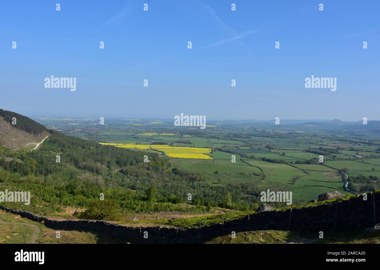 Breathtaking views of farmlands and fields in Northern England Stock ...