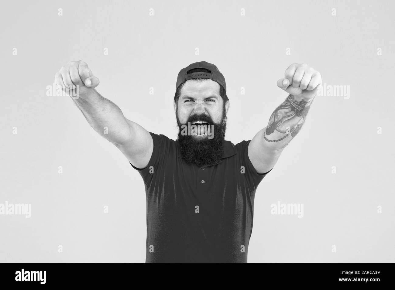 Happy young red bearded man Black and White Stock Photos & Images - Alamy