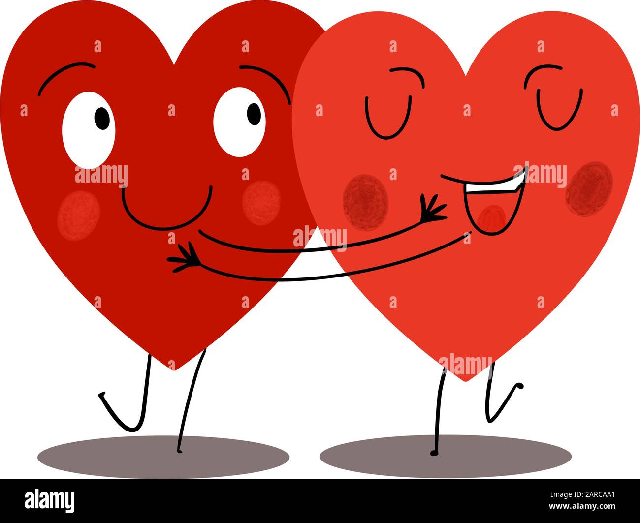 Two hugging hearts Cut Out Stock Images & Pictures - Alamy
