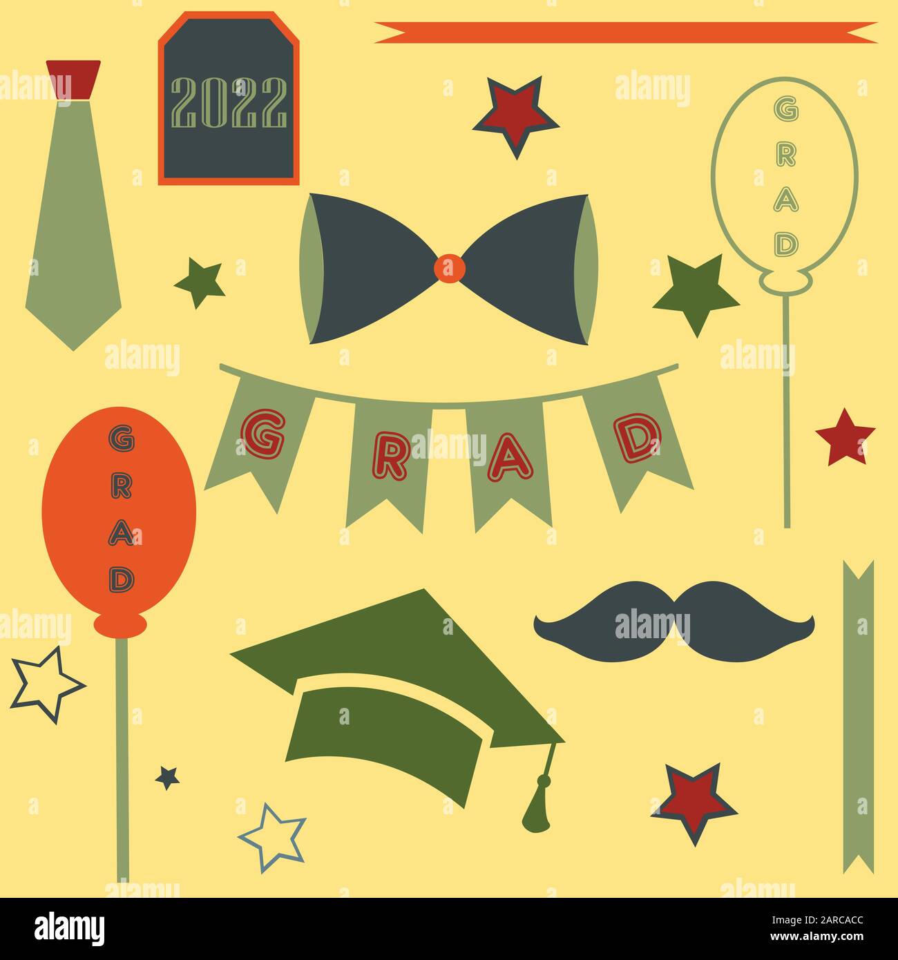 Graduation Package in retro style. vector Illustration Stock Vector ...