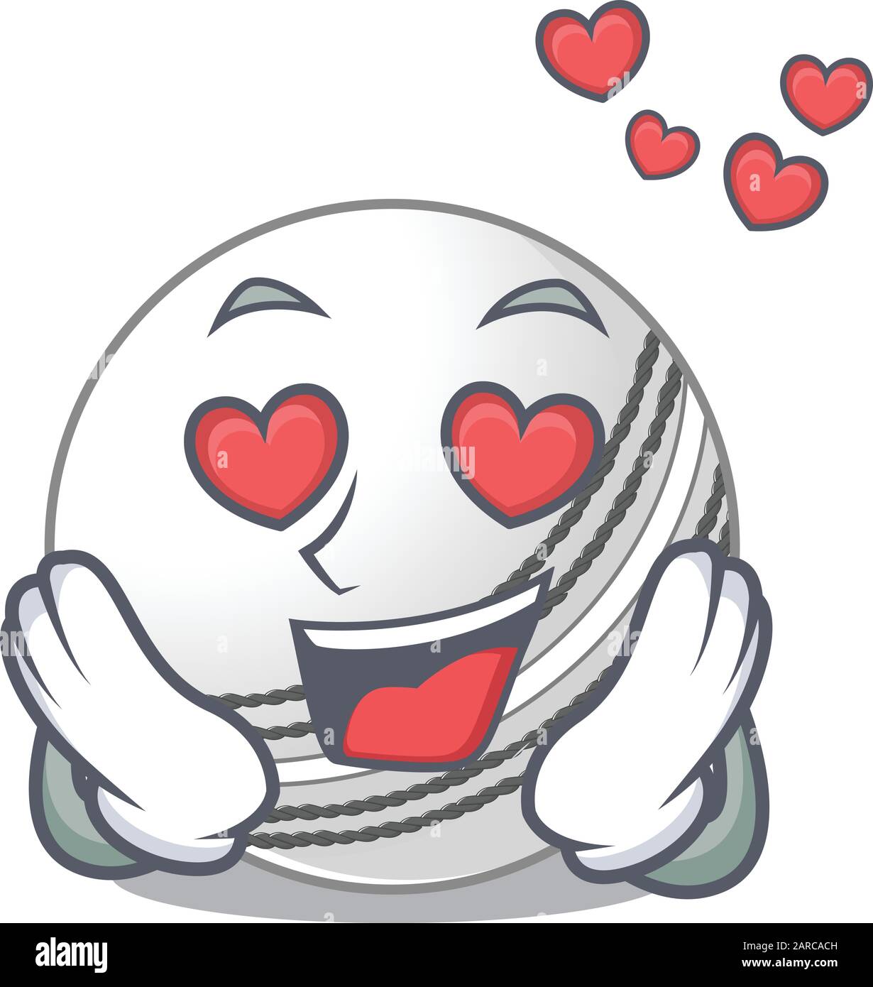falling in love cute cricket ball cartoon character design Stock Vector ...