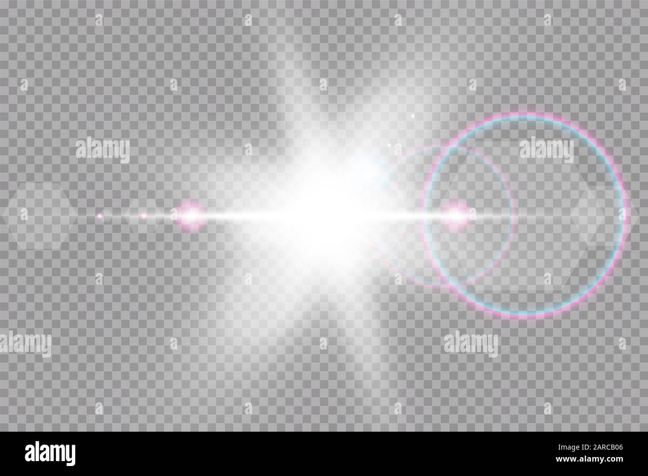 Vector transparent sunlight special lens flare light effect. Sun isolated on transparent ...