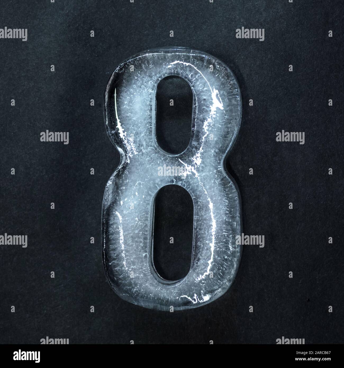 Melting. Numeric value, numbers made out of shiny and well-structured ...