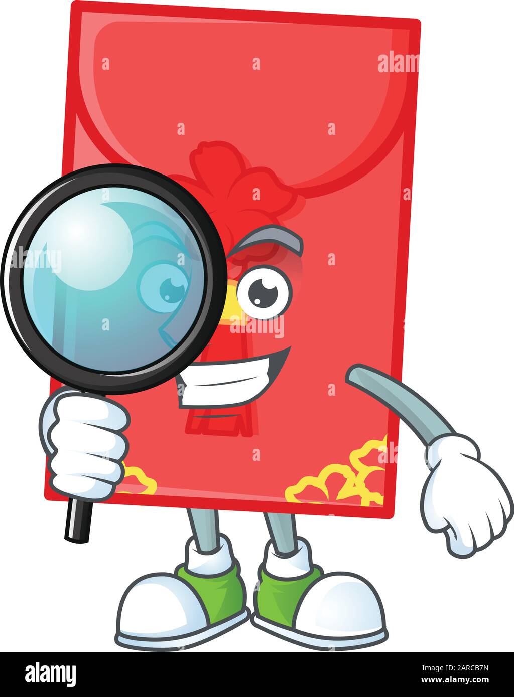 Smart One eye chinese envelope Detective character style Stock Vector ...