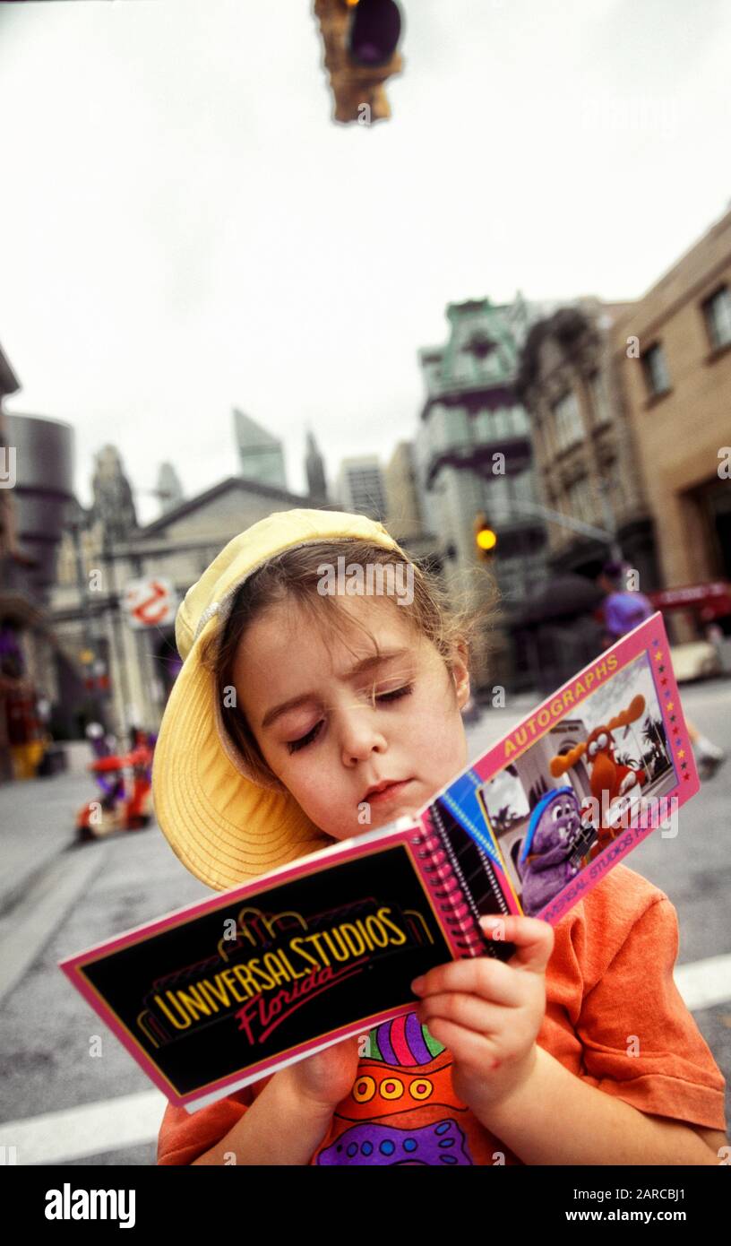 Young visitor to the Universal studios Orlando Florida USA 1999 Stock ...