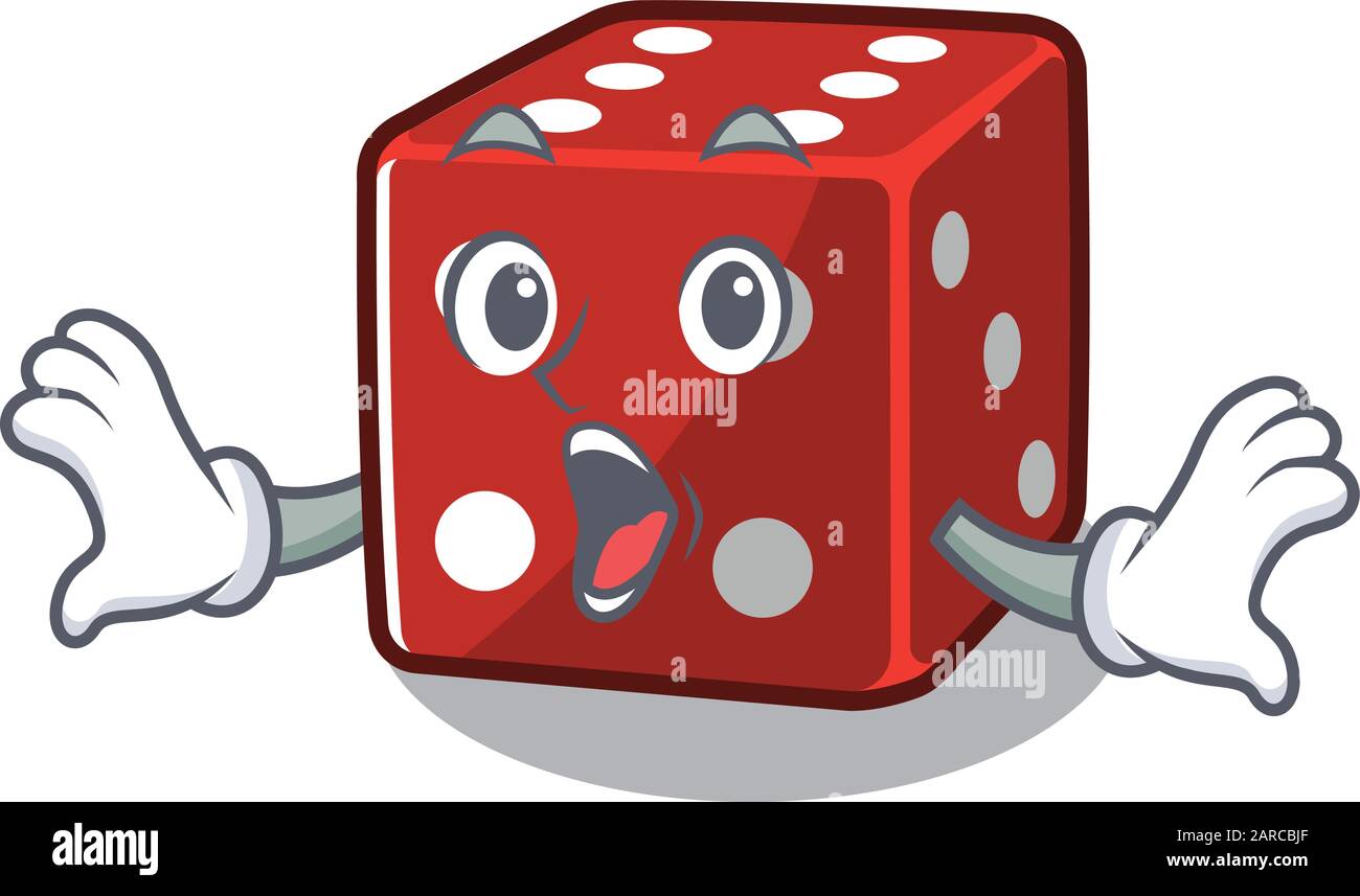 Dice cartoon character design on a surprised gesture Stock Vector Image ...