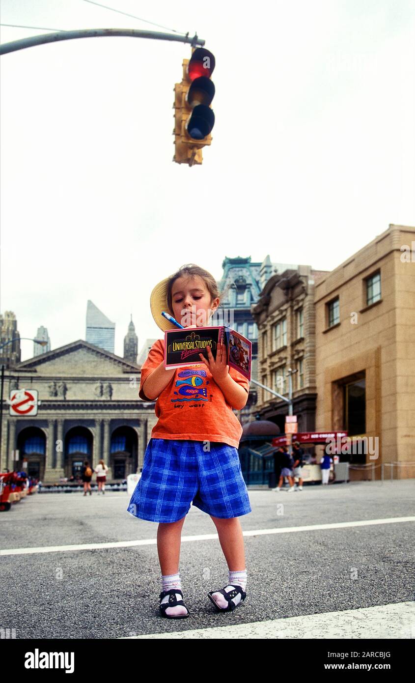 Young visitor to the Universal studios Orlando Florida USA 1999 Stock ...