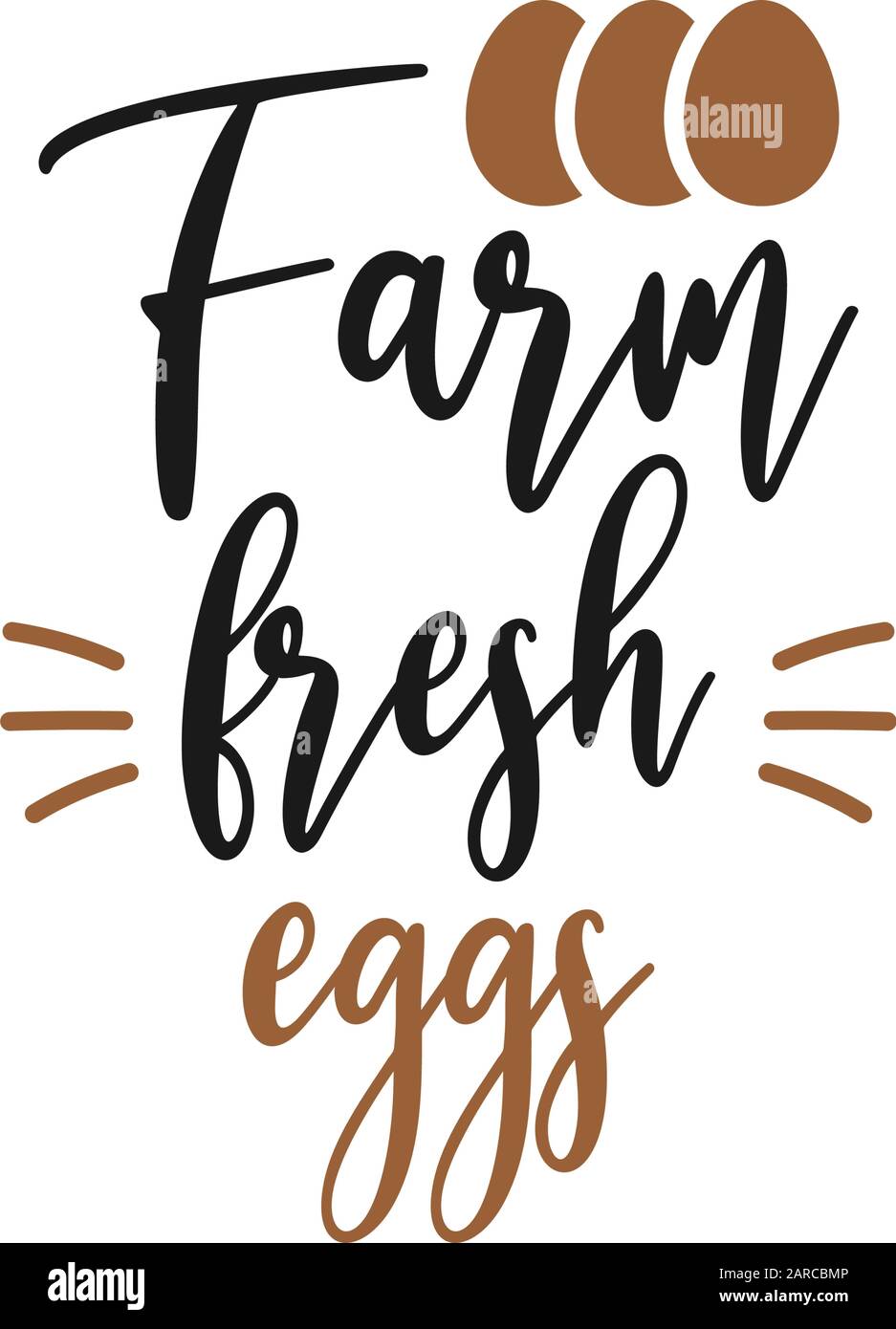 Kitchen quote lettering typography. Farm fresh eggs Stock Vector Image ...
