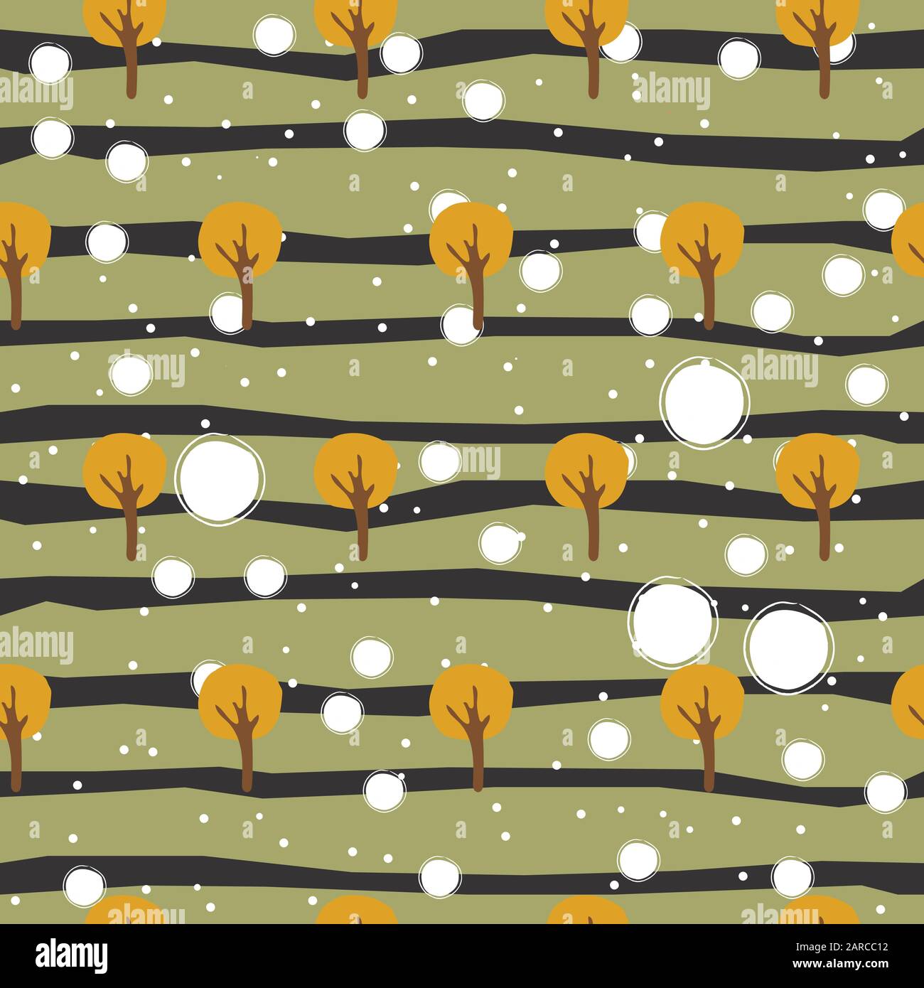 Small Tree Seamless Pattern. Minimalism. Vector Illustration Stock ...