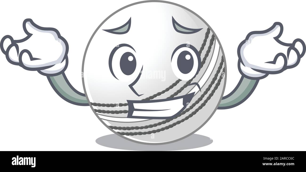 Super Funny Grinning cricket ball mascot cartoon style Stock Vector ...