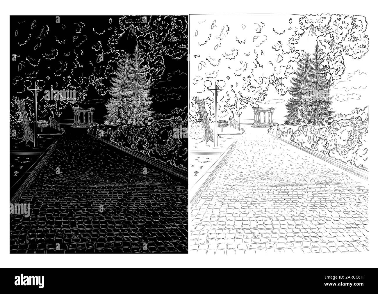 Back alley view Stock Vector Images - Alamy