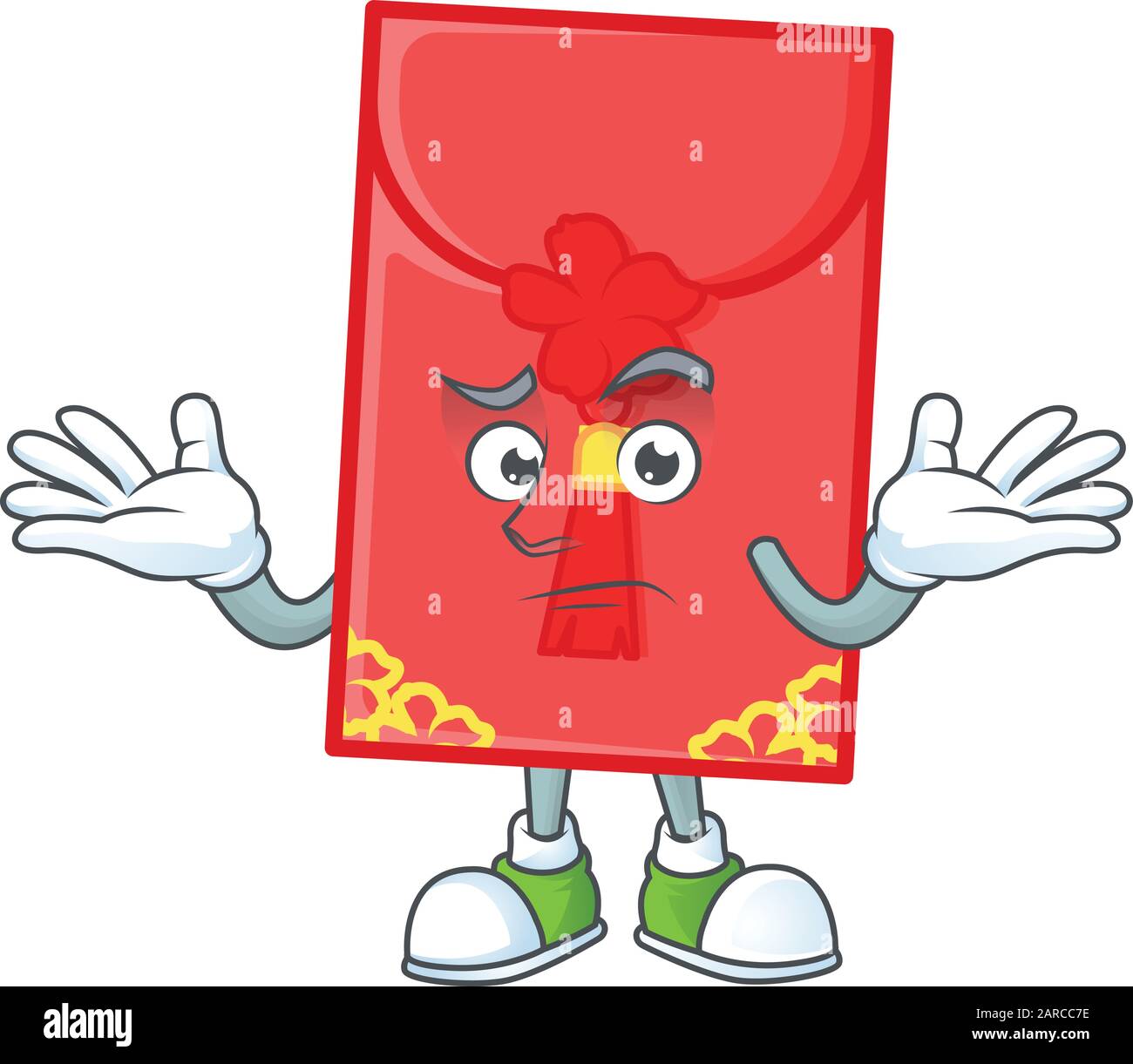 Super Funny Grinning chinese envelope mascot cartoon style Stock Vector ...
