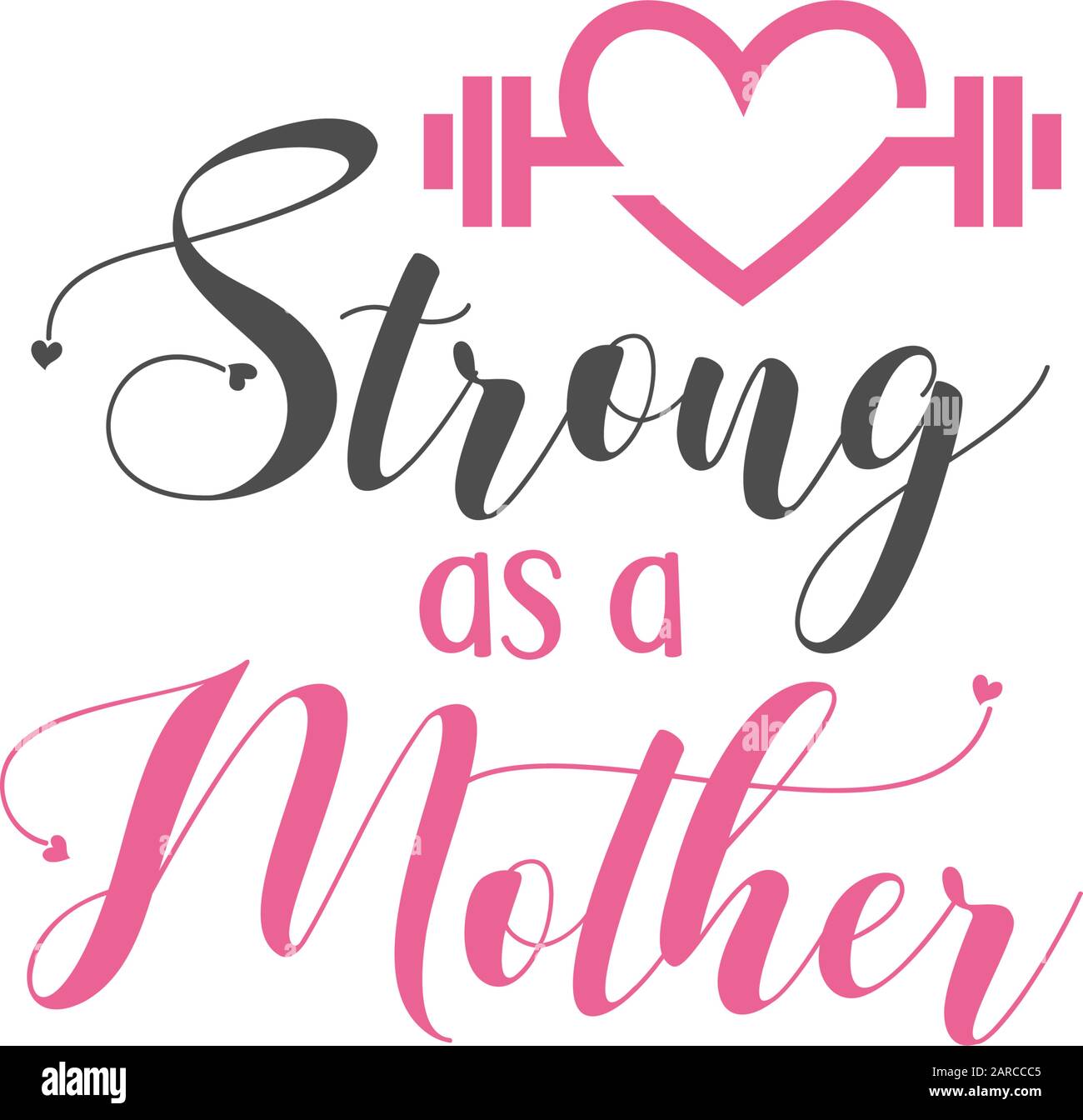 Mom Quote Lettering Typography Strong As Mother Stock Vector Image