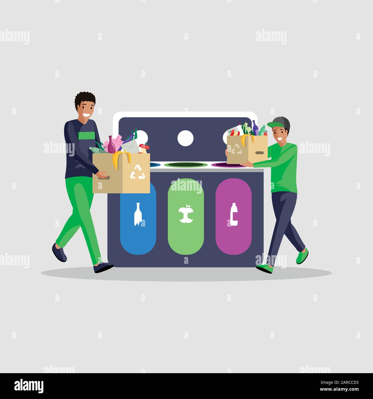 Garbage boy cartoon illustration hi-res stock photography and images ...