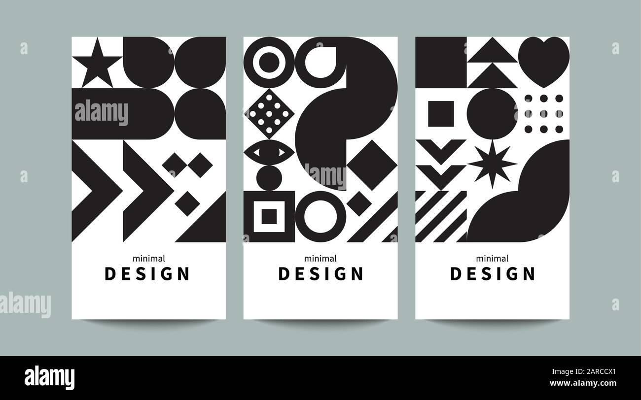 Vertical monochrome flyer in the style of scandinavian design ...