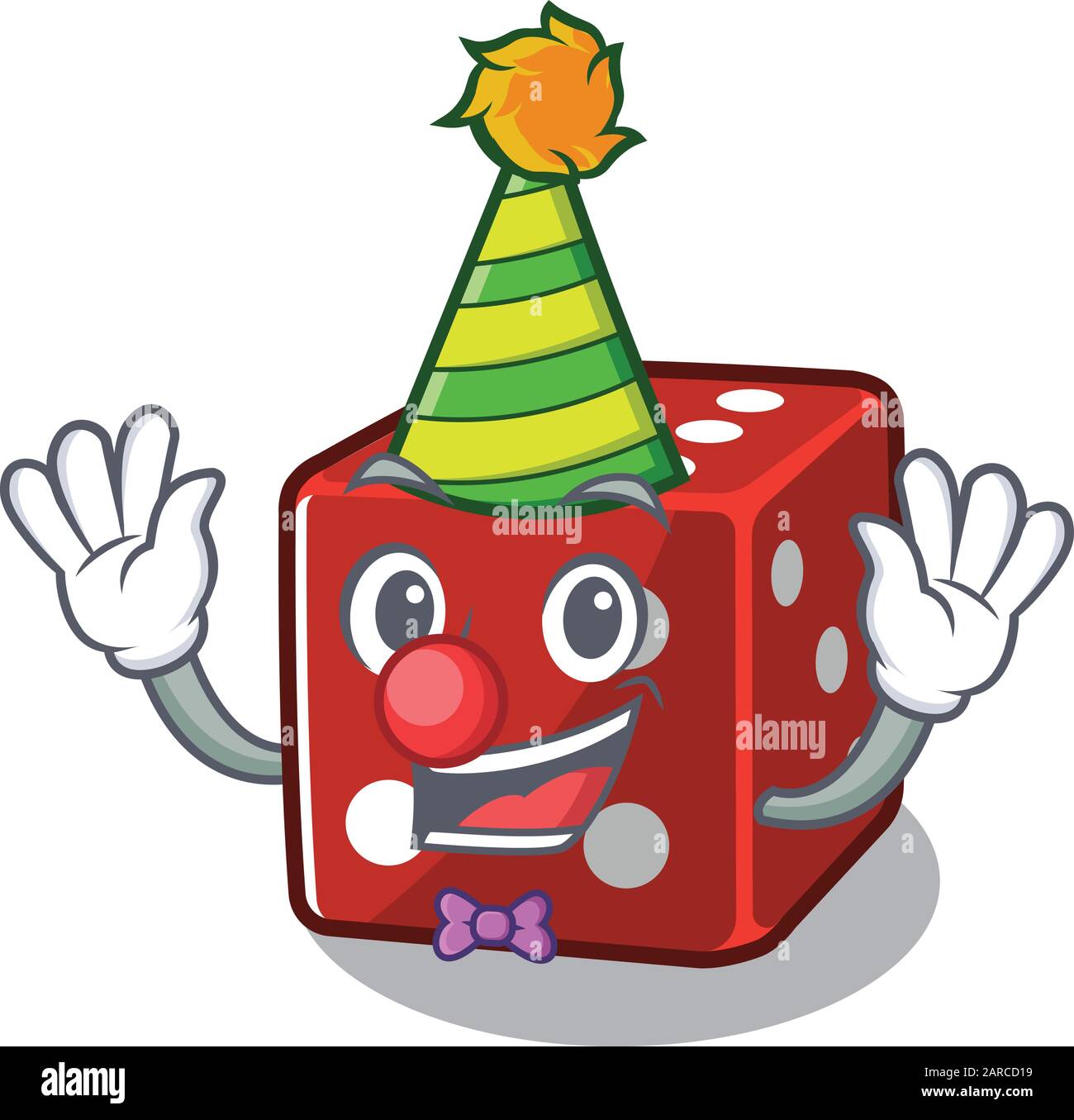 Funny Clown dice cartoon character mascot design Stock Vector Image ...