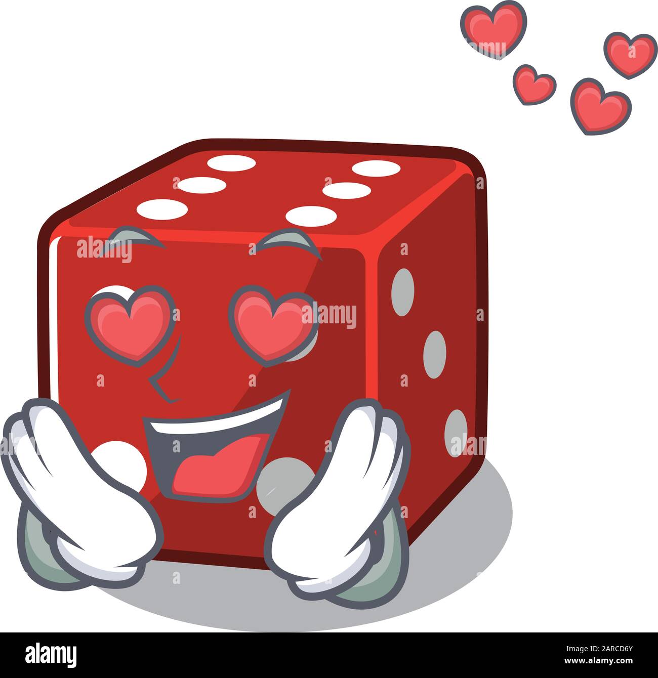 falling in love cute dice cartoon character design Stock Vector Image ...