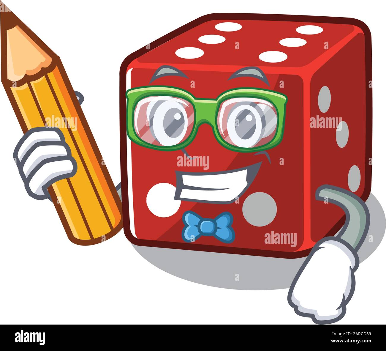 A picture of Student dice character holding pencil Stock Vector Image ...