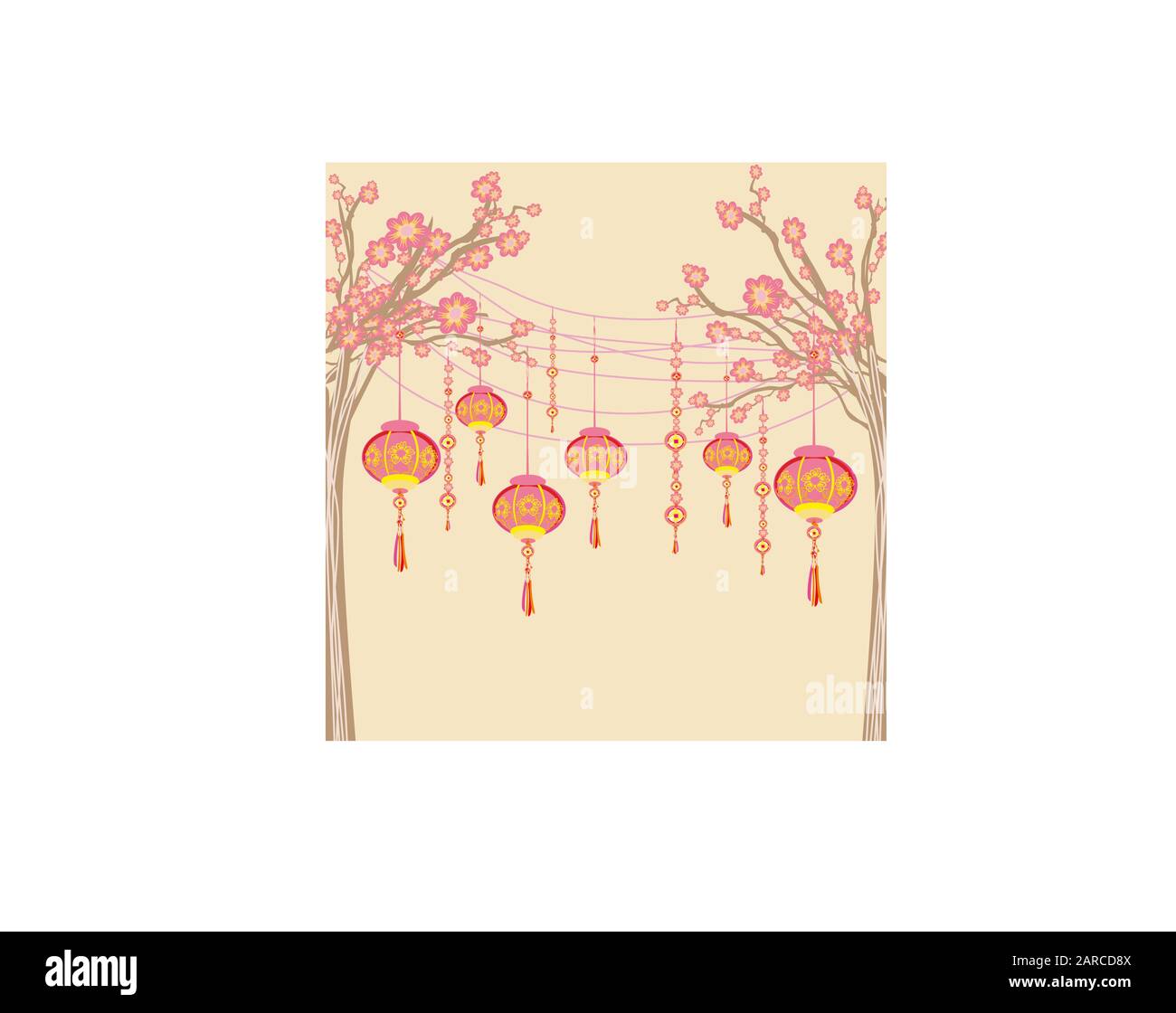 Lantern good luck peace prayer during autumn festival hi-res stock ...