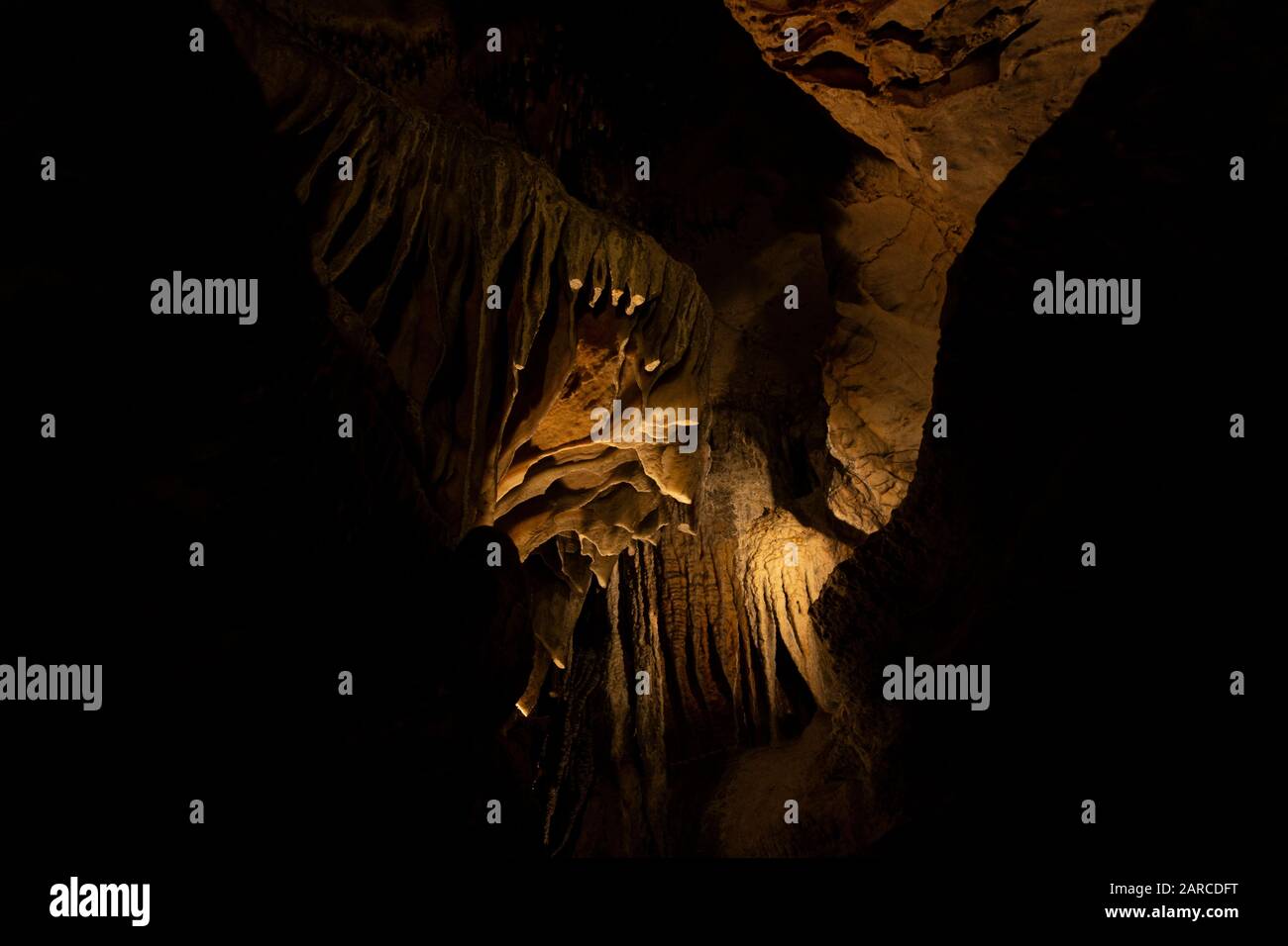 Abstract stone cave background. Rock formations on the arches and walls ...