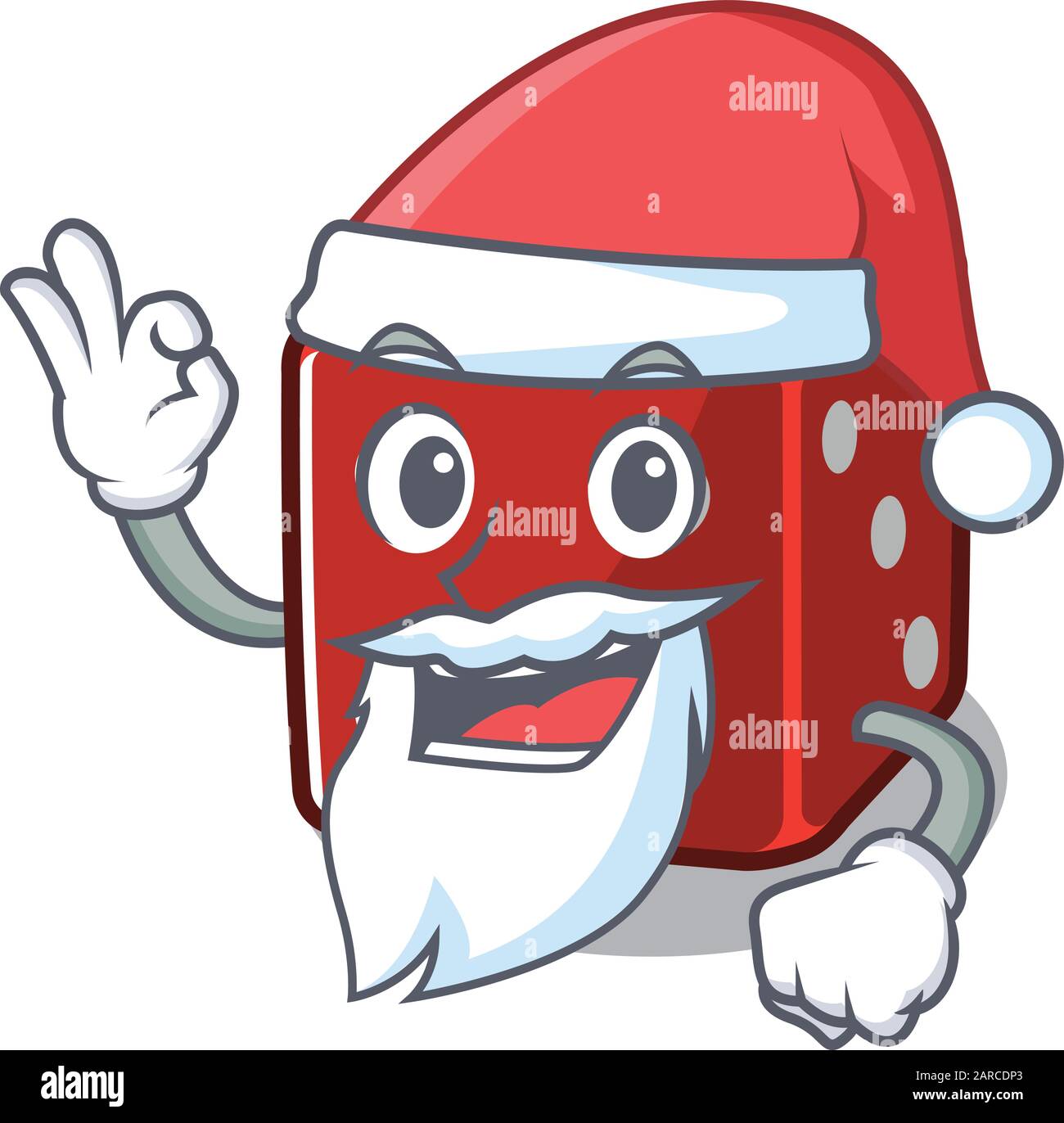 A picture of Santa dice mascot picture style with ok finger Stock ...