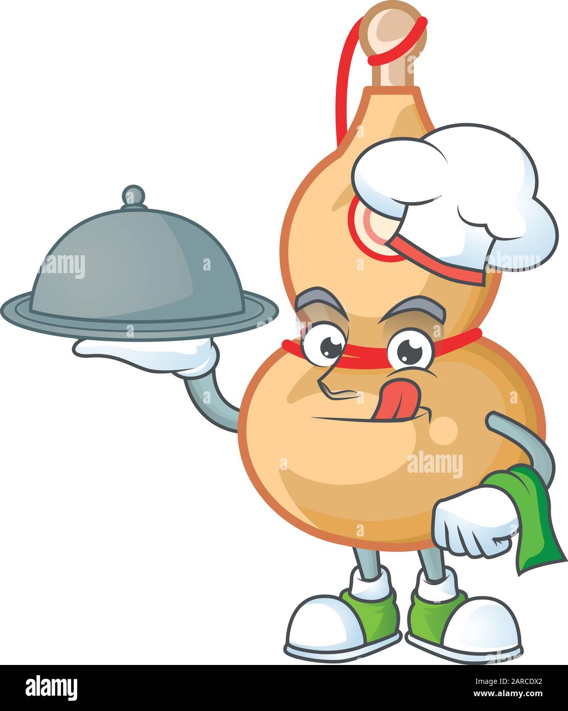 cartoon design of chinese wine bottle as a Chef having food on tray ...