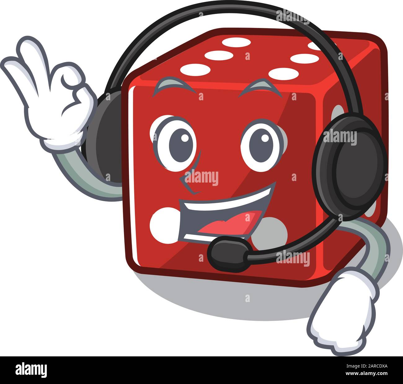 Smiley dice cartoon character design wearing headphone Stock Vector ...