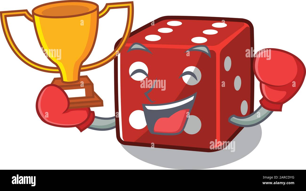 fantastic Boxing winner of dice in mascot cartoon style Stock Vector ...