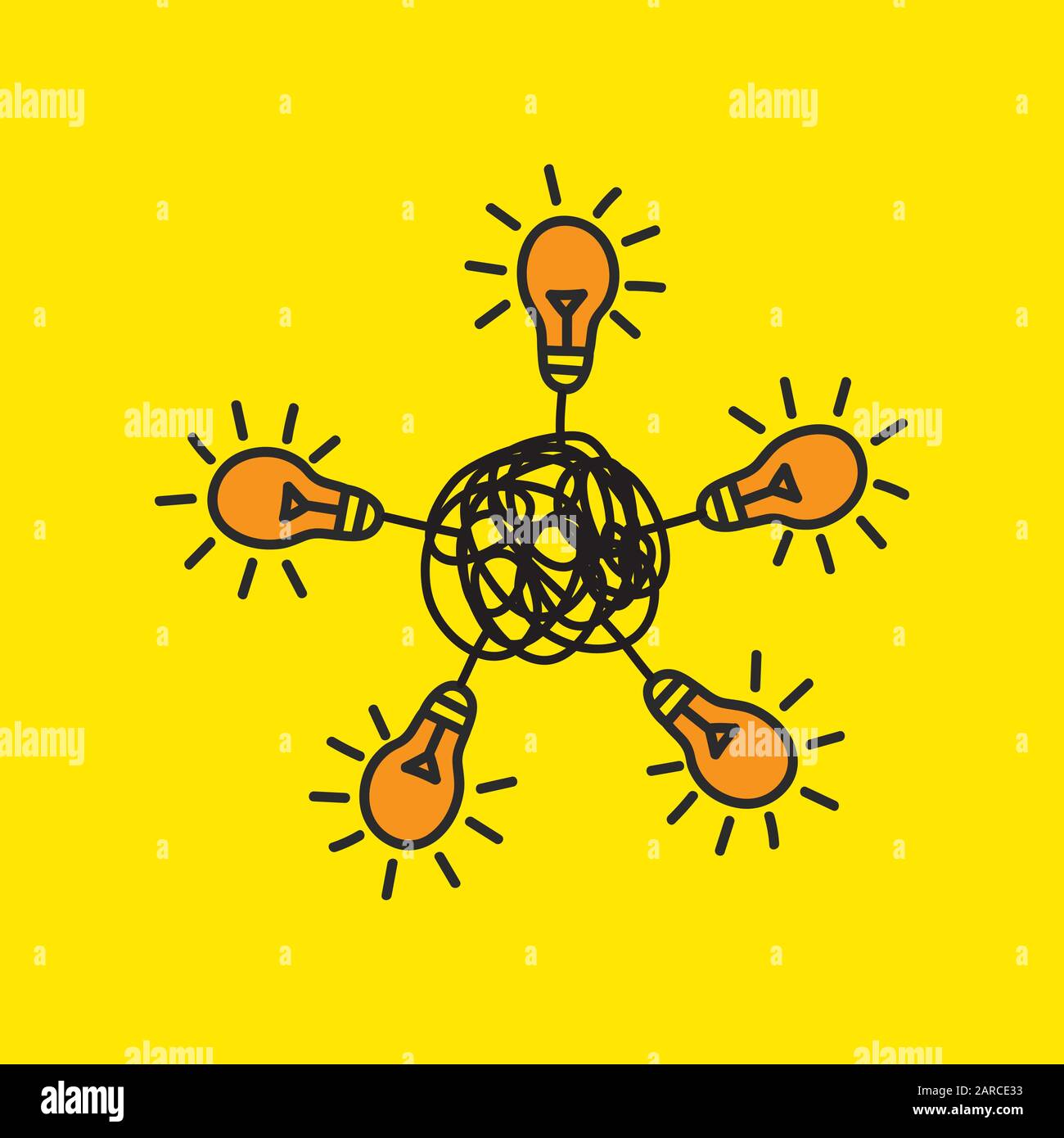 Insight or ideas concept, brain activity symbol, psychotherapy icon ...