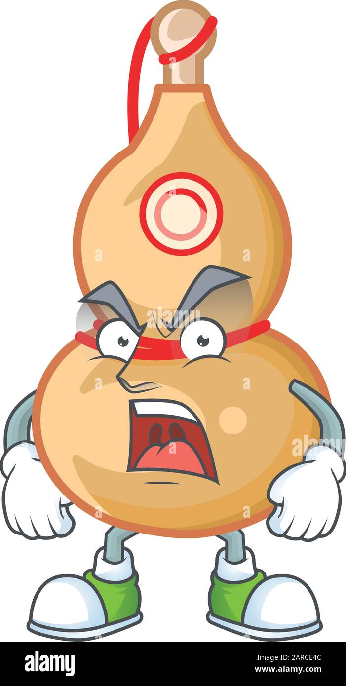Chinese wine bottle cartoon character design having angry face Stock ...