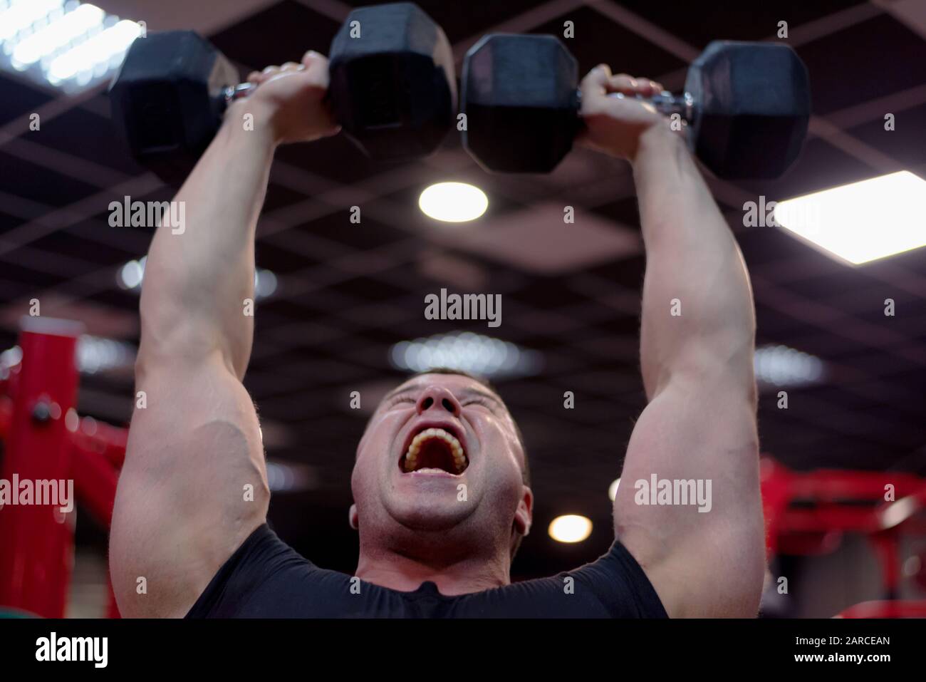 Hard Core Bodybuilding. Muscular athletic bodybuilder fitness model ...