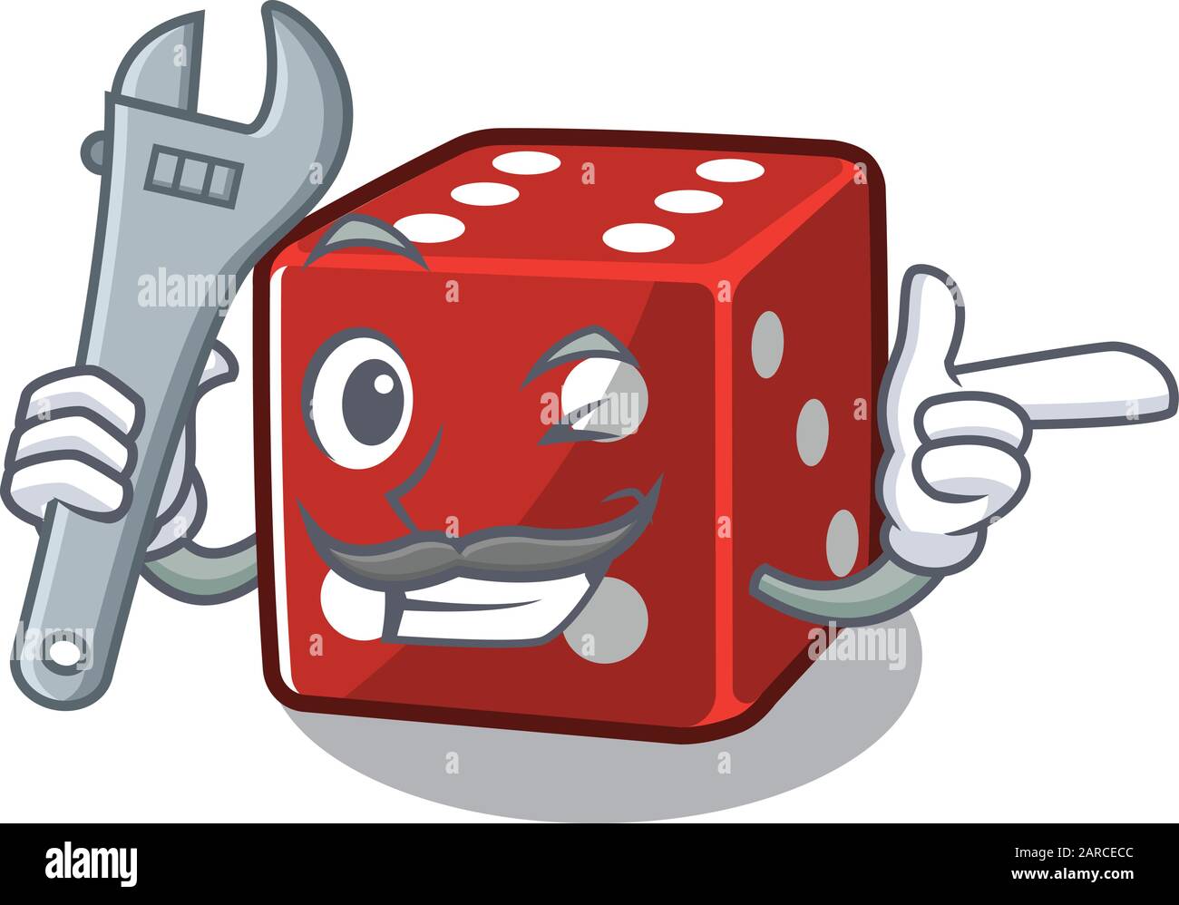 Smart Mechanic dice with cartoon character design Stock Vector Image ...
