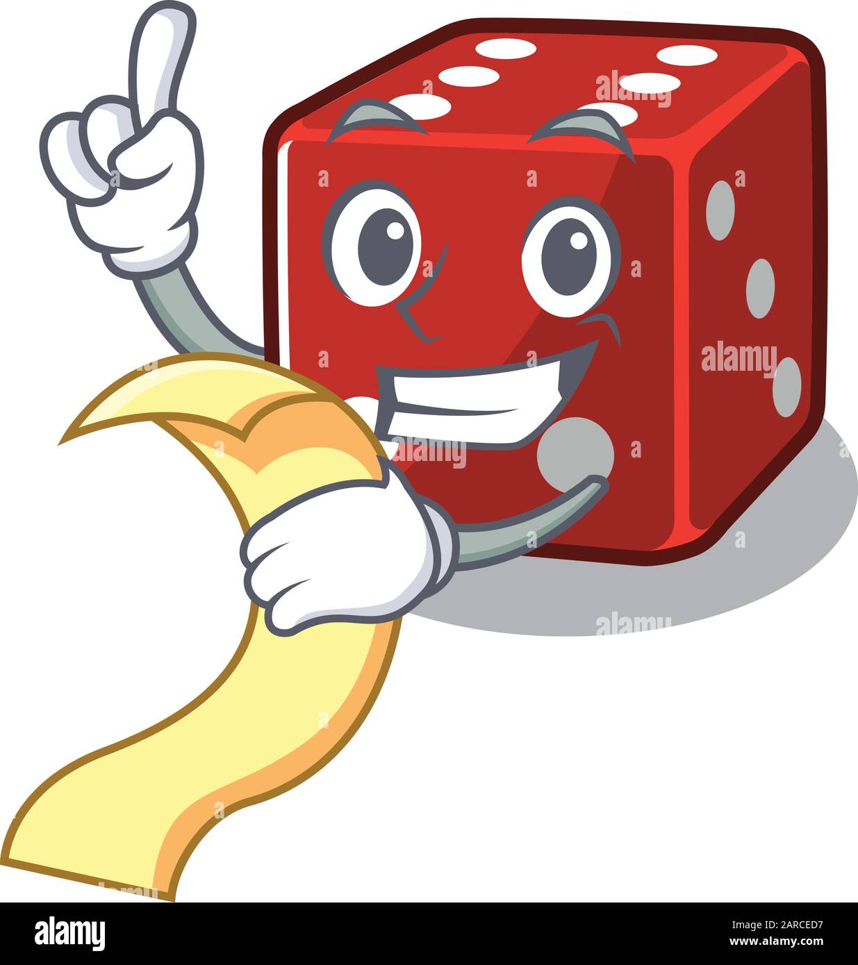 A funny cartoon character of dice with a menu Stock Vector Image & Art ...