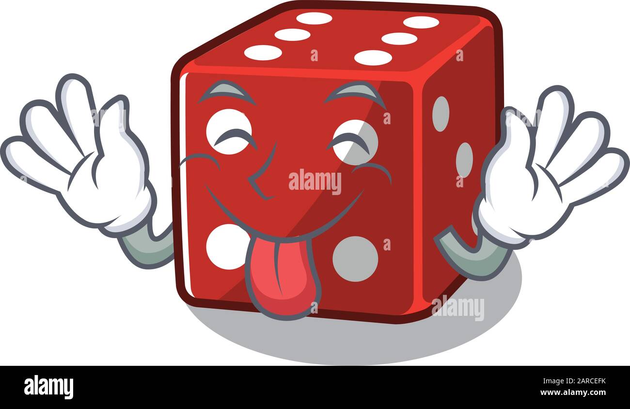 Cute dice cartoon mascot style with Tongue out Stock Vector Image & Art ...