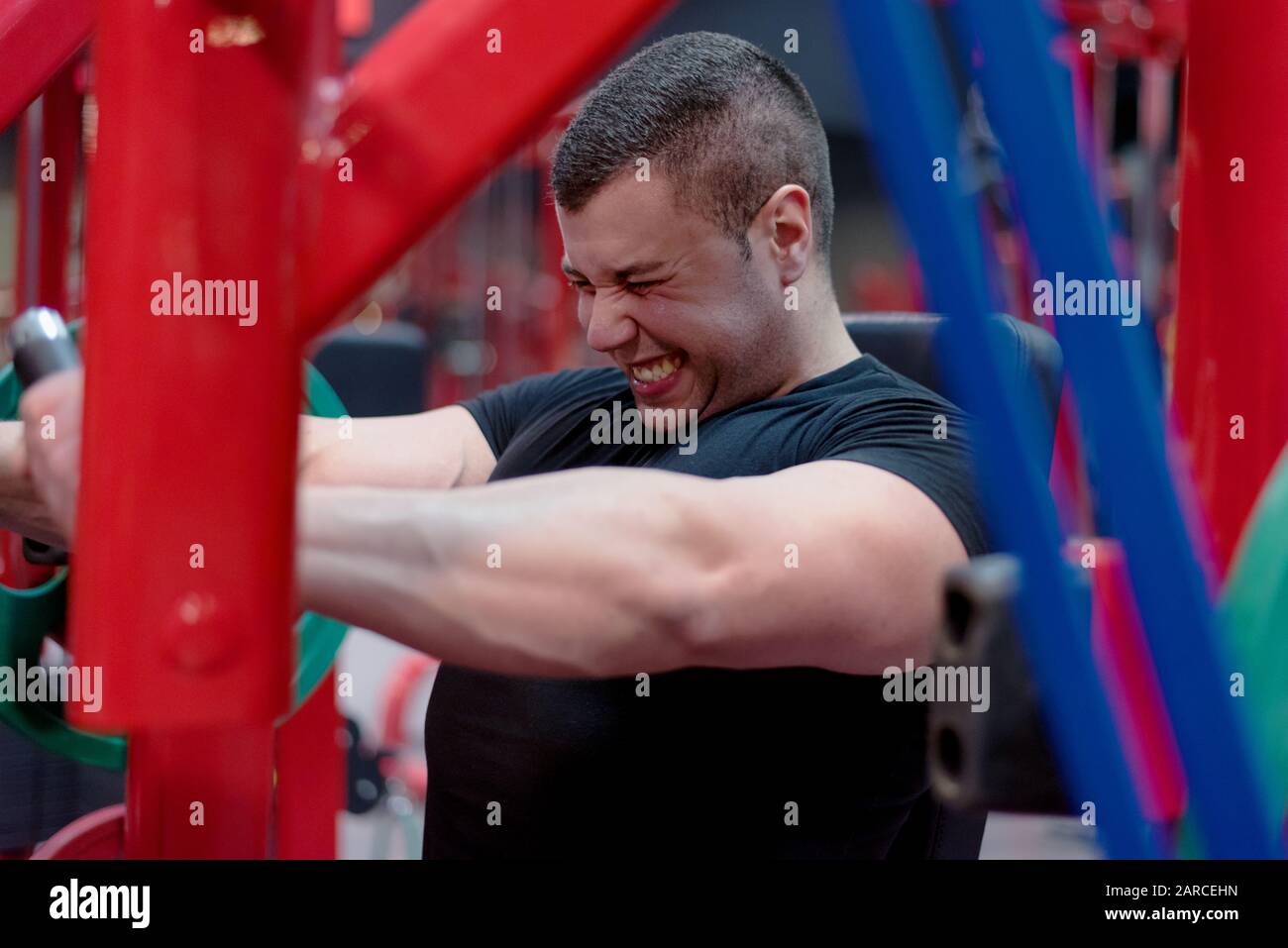 Hard Core Bodybuilding. Muscular athletic bodybuilder fitness model ...