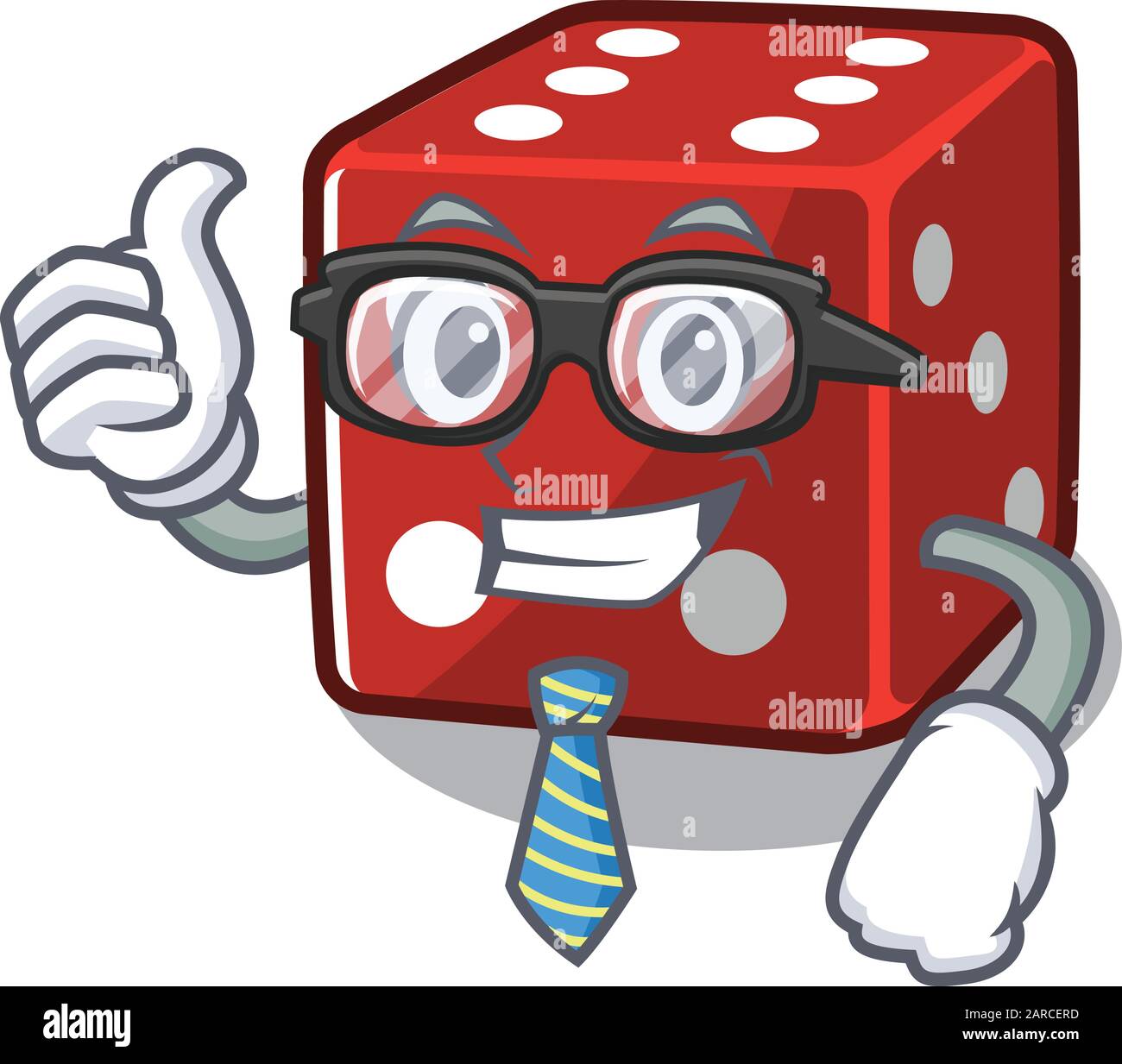 cartoon character of Businessman dice wearing glasses Stock Vector ...