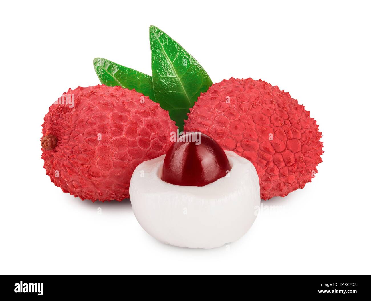 lychee fruit isolated on white background with clipping path and full ...