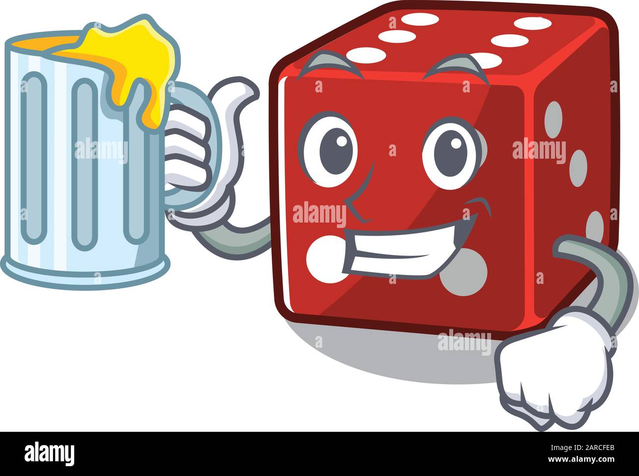 Happy dice mascot design with a big glass Stock Vector Image & Art - Alamy