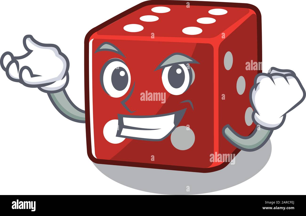 Happy confident Successful dice cartoon character style Stock Vector ...