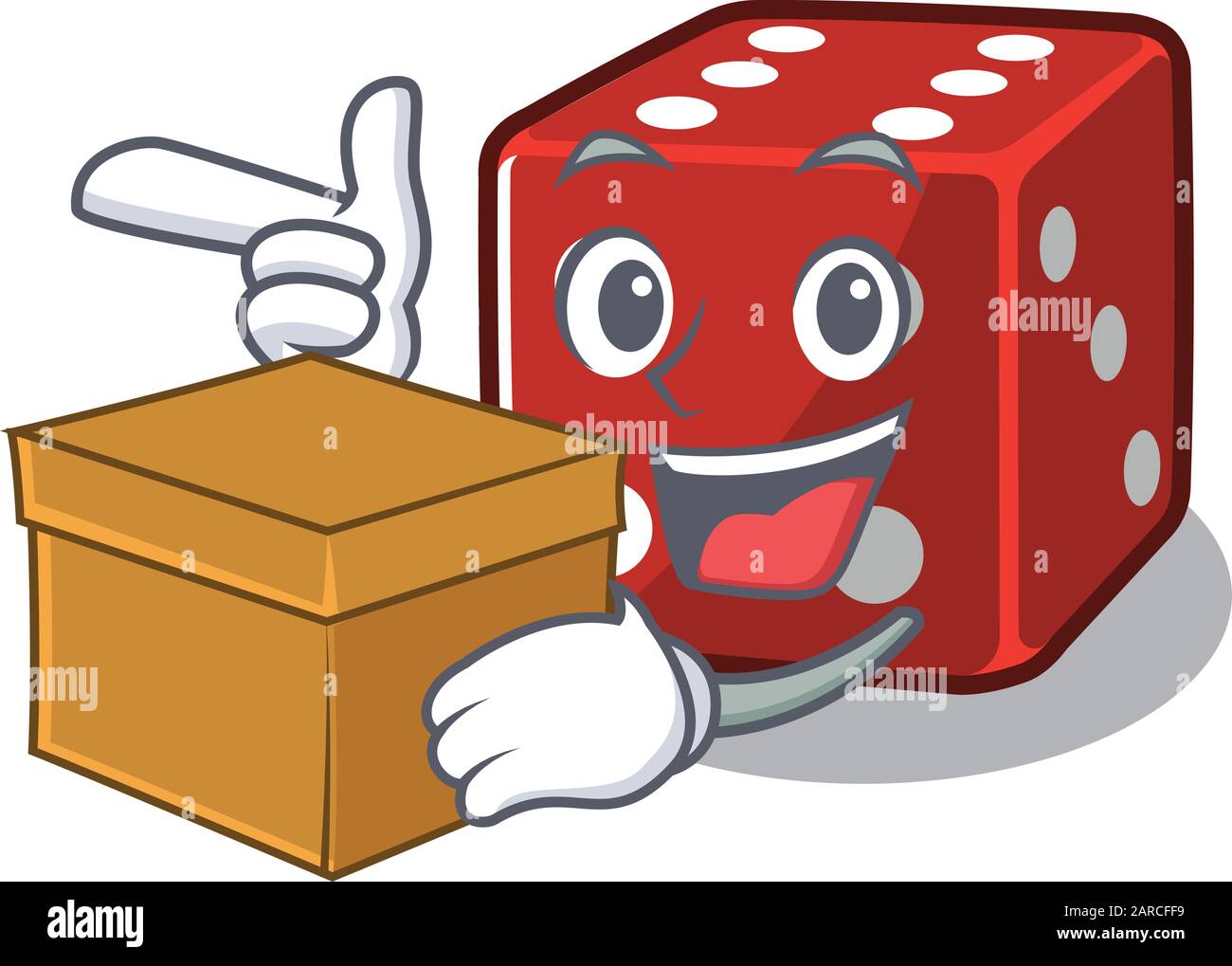 Cute dice cartoon character having a box Stock Vector Image & Art - Alamy