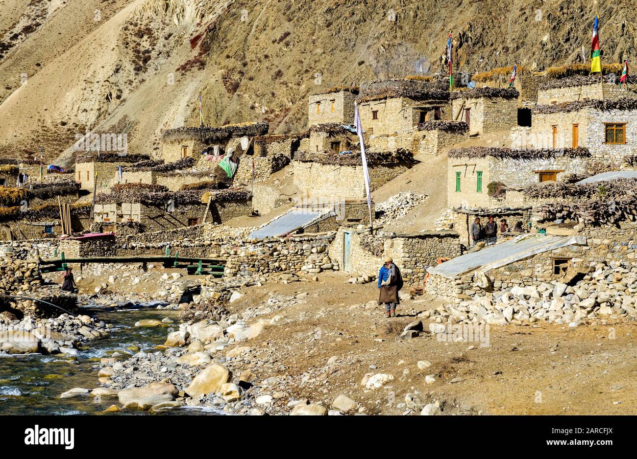 The ethnically Tibetan village of Dho Tarap, visited on the Lower Dolpo ...