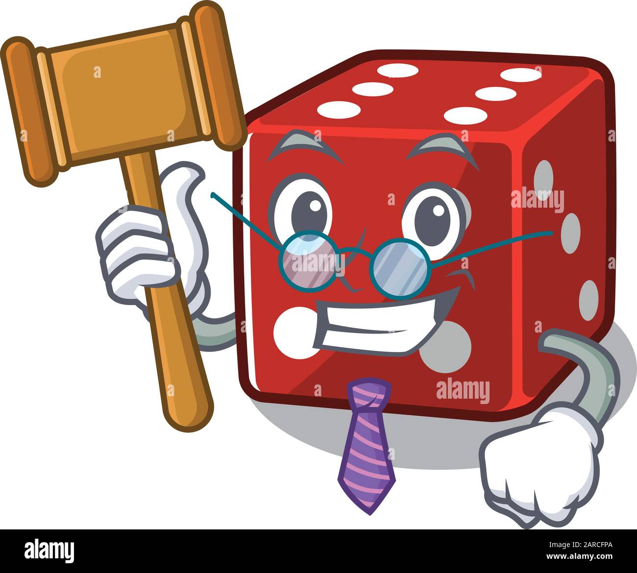 Smart Judge dice in mascot cartoon character style Stock Vector Image ...