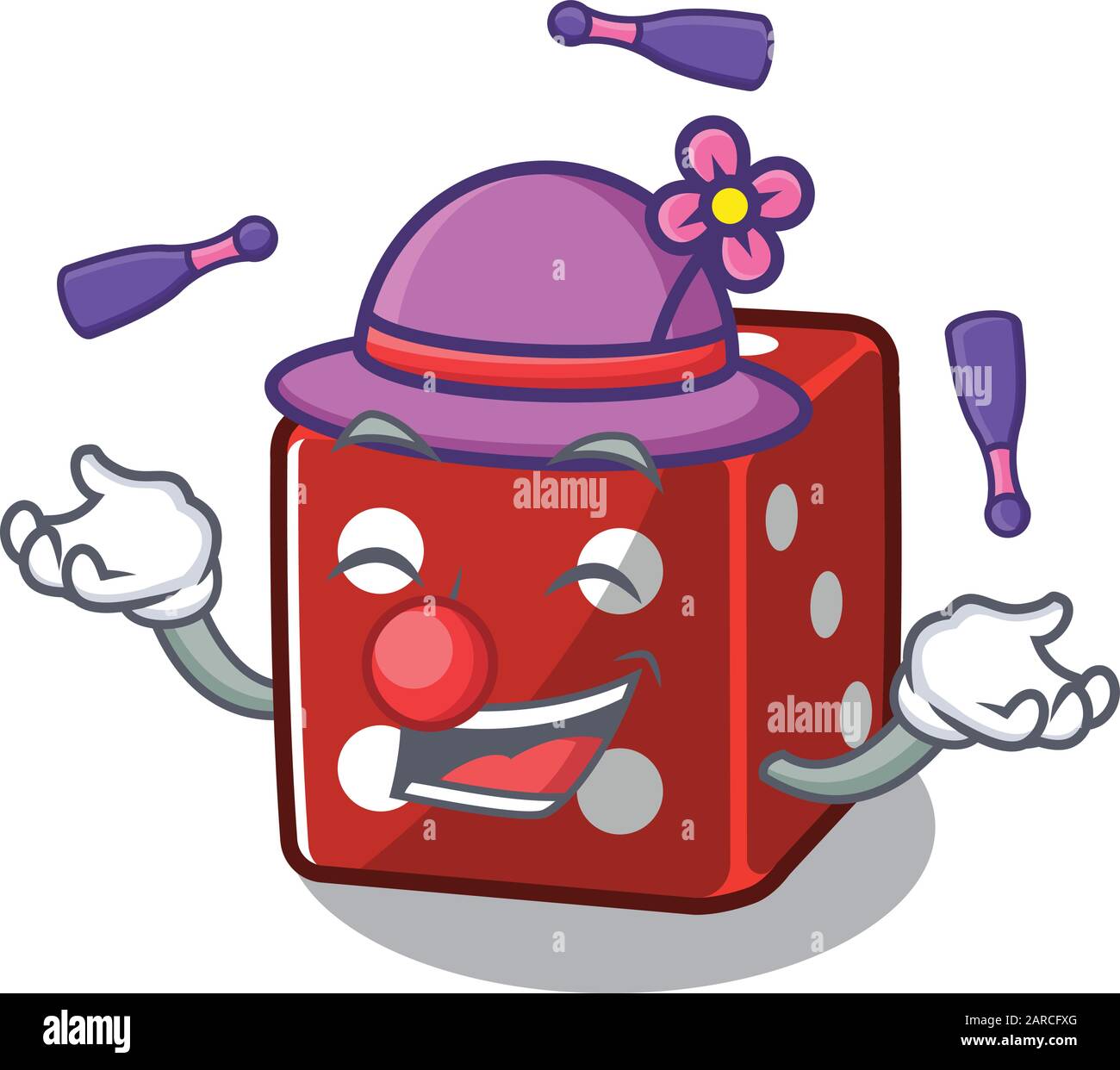 Smart dice cartoon character design playing Juggling Stock Vector Image ...