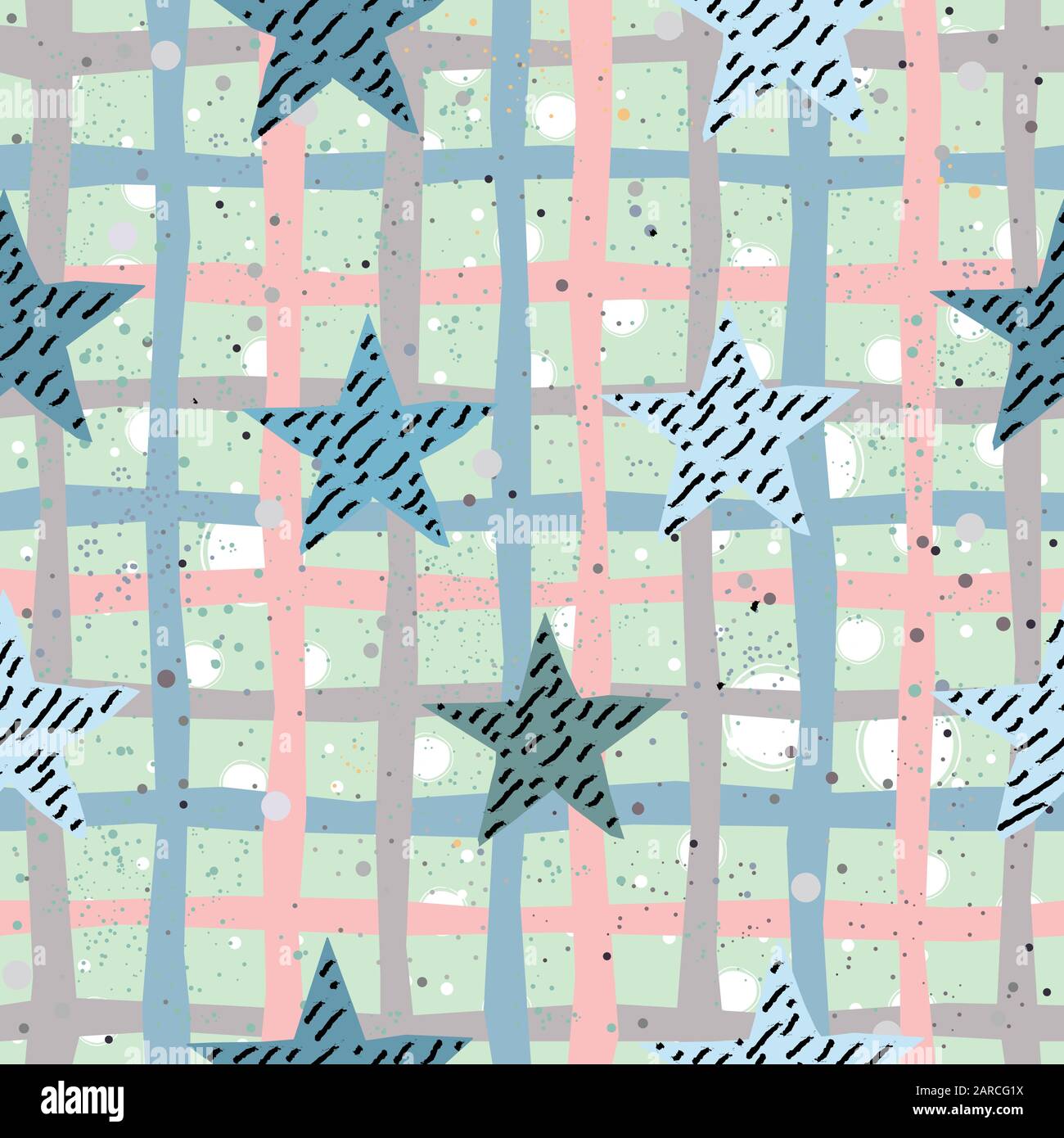 Cute Star Background. Seamless Pattern with stars. Vector Illustration ...