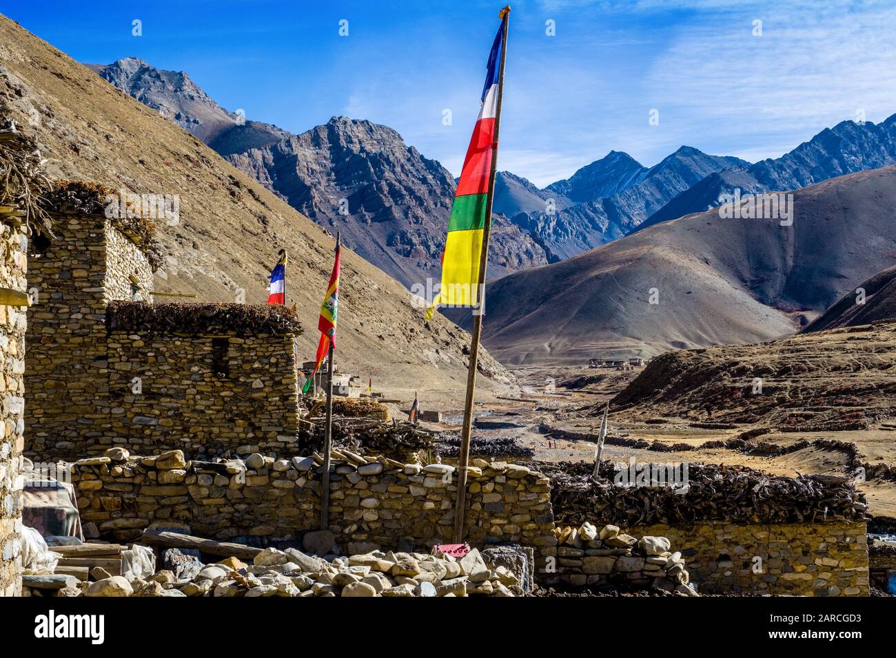 The ethnically Tibetan village of Dho Tarap, visited on the Lower Dolpo ...
