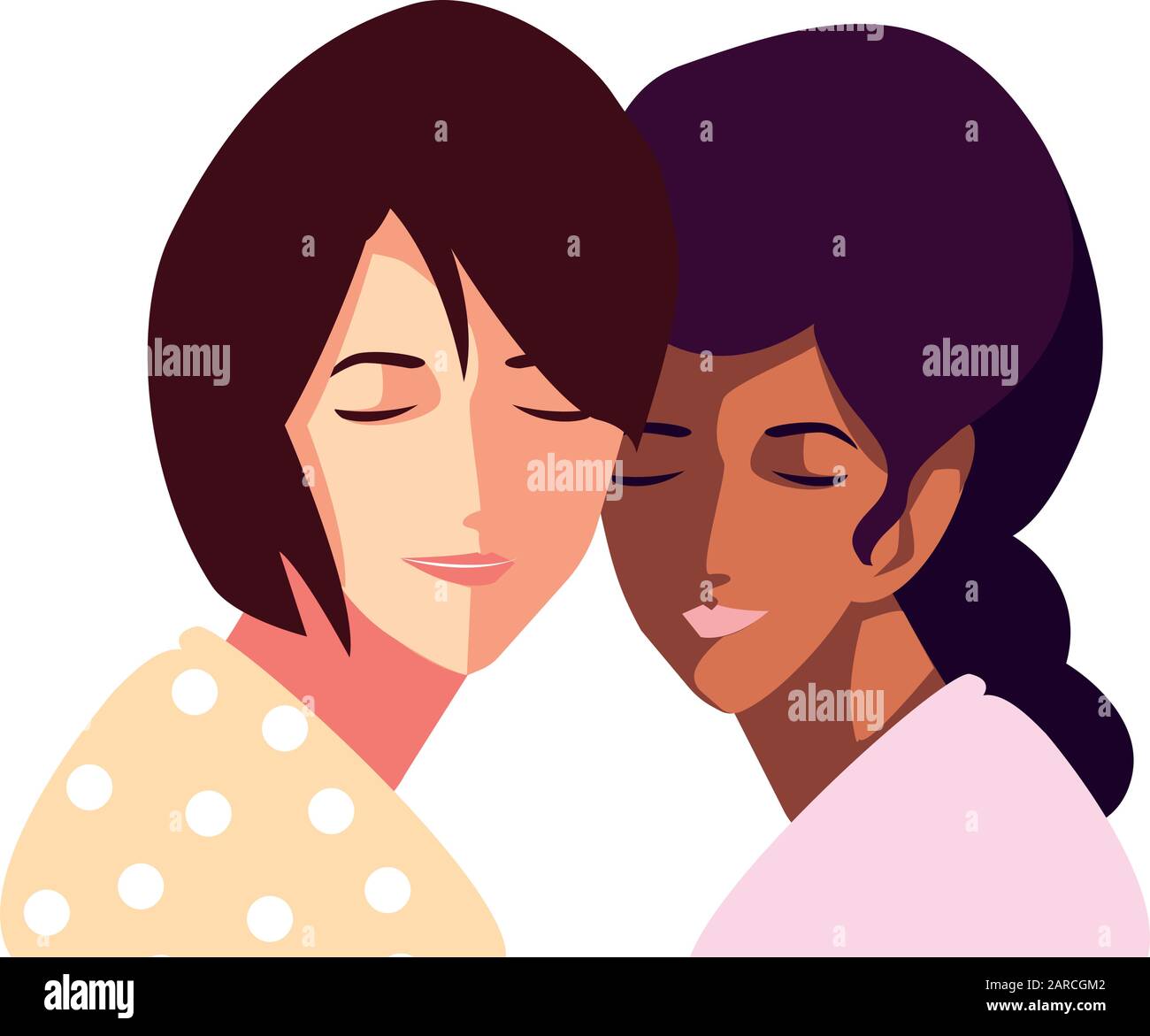 Lesbians Kiss Stock Vector Images Alamy