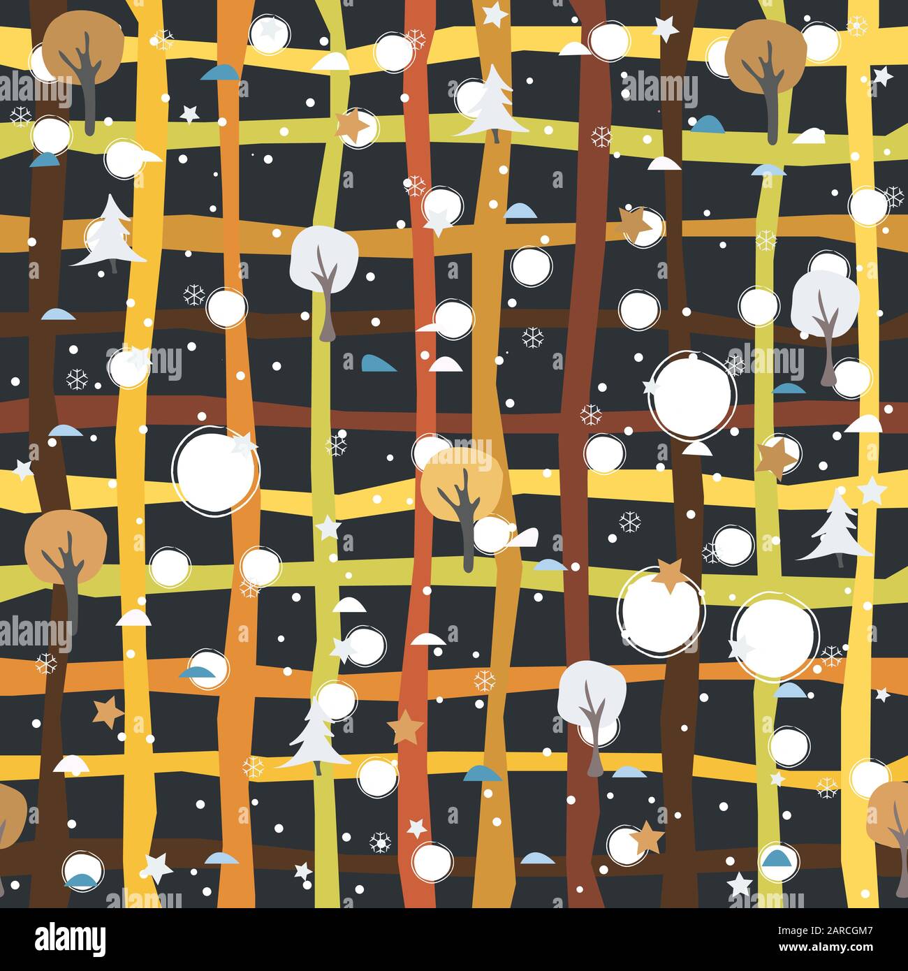 Golden Winter Seamless Pattern. Dark Background. vector Illustration ...