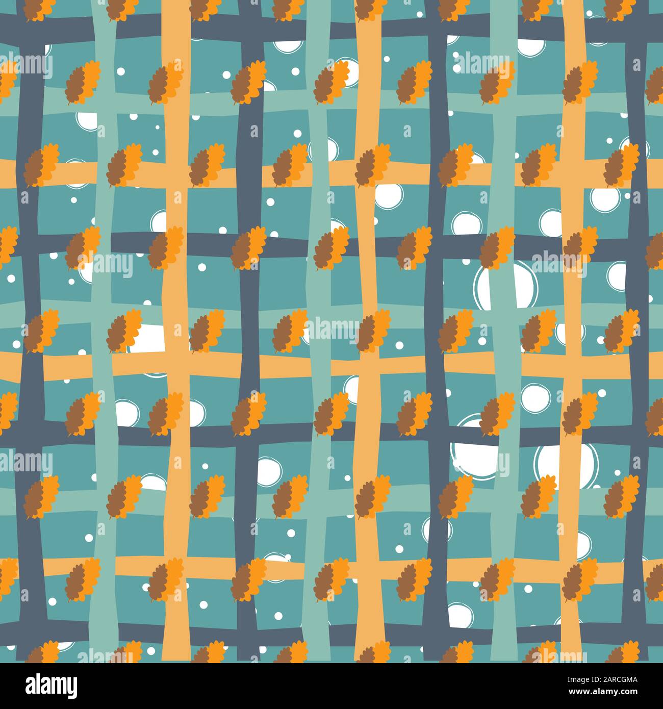 Seamless pattern with autumn leaf on dark background. Repeating Pattern ...